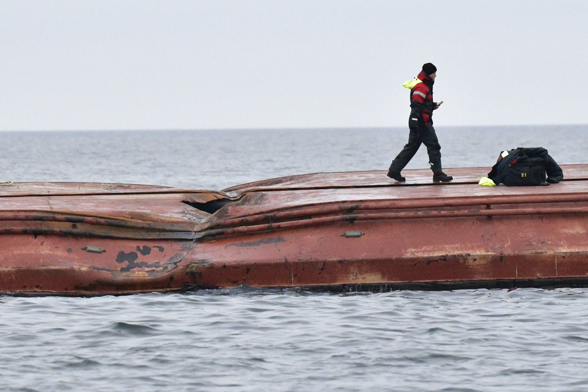 One dead, one missing as Danish barge capsizes after collision with UK ...