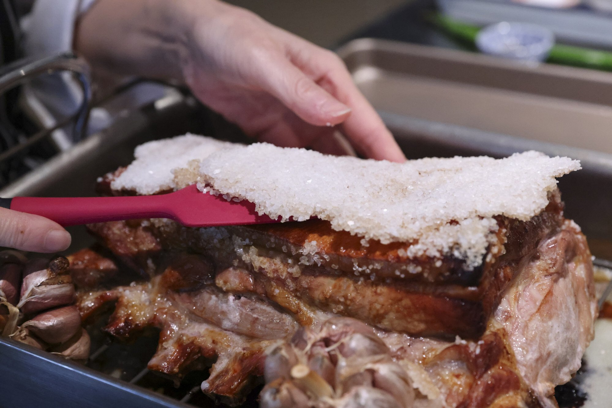 How to make five-spice roasted pork rack with crispy crackling and meat ...