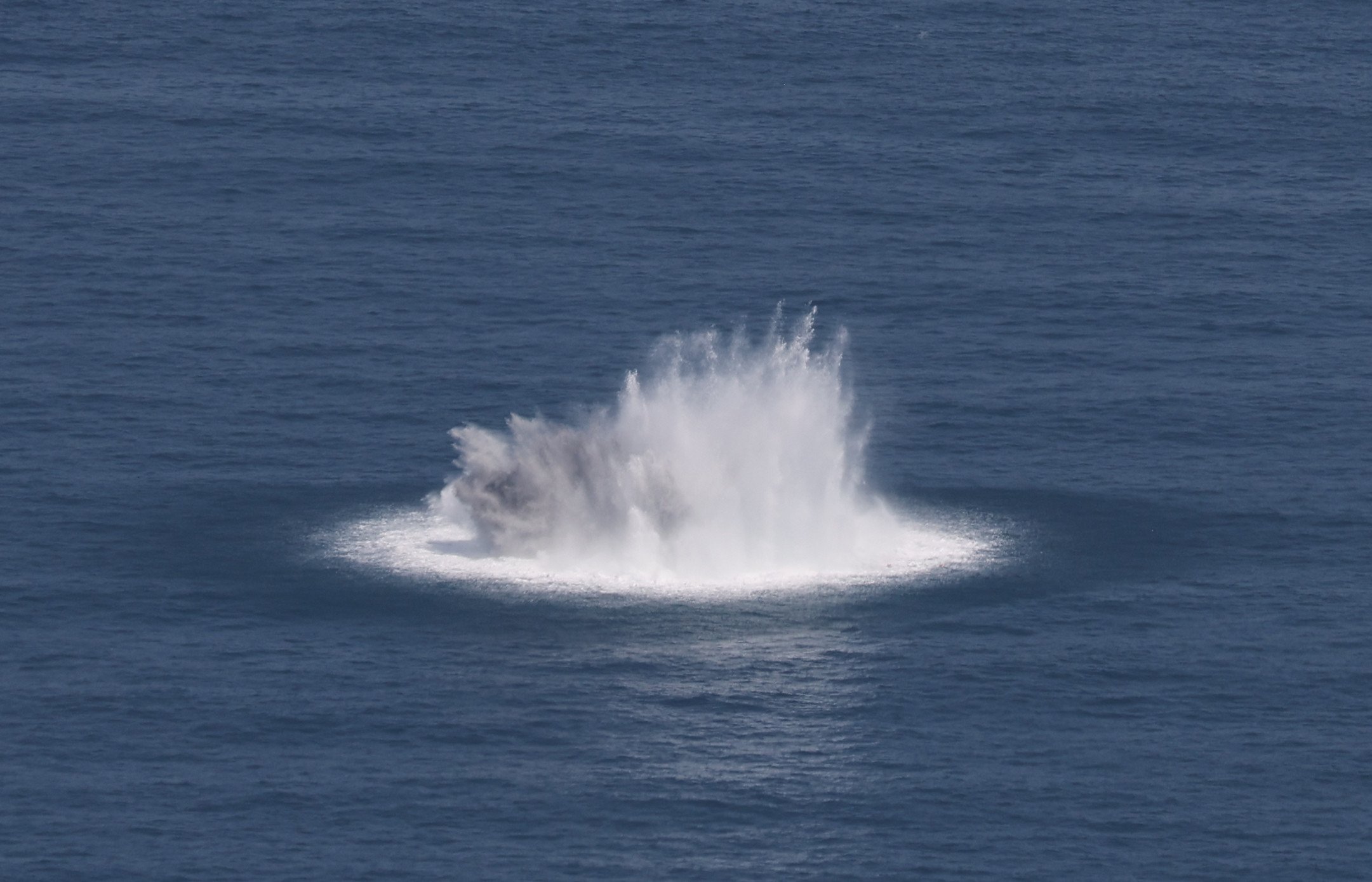 underwater mines exploding