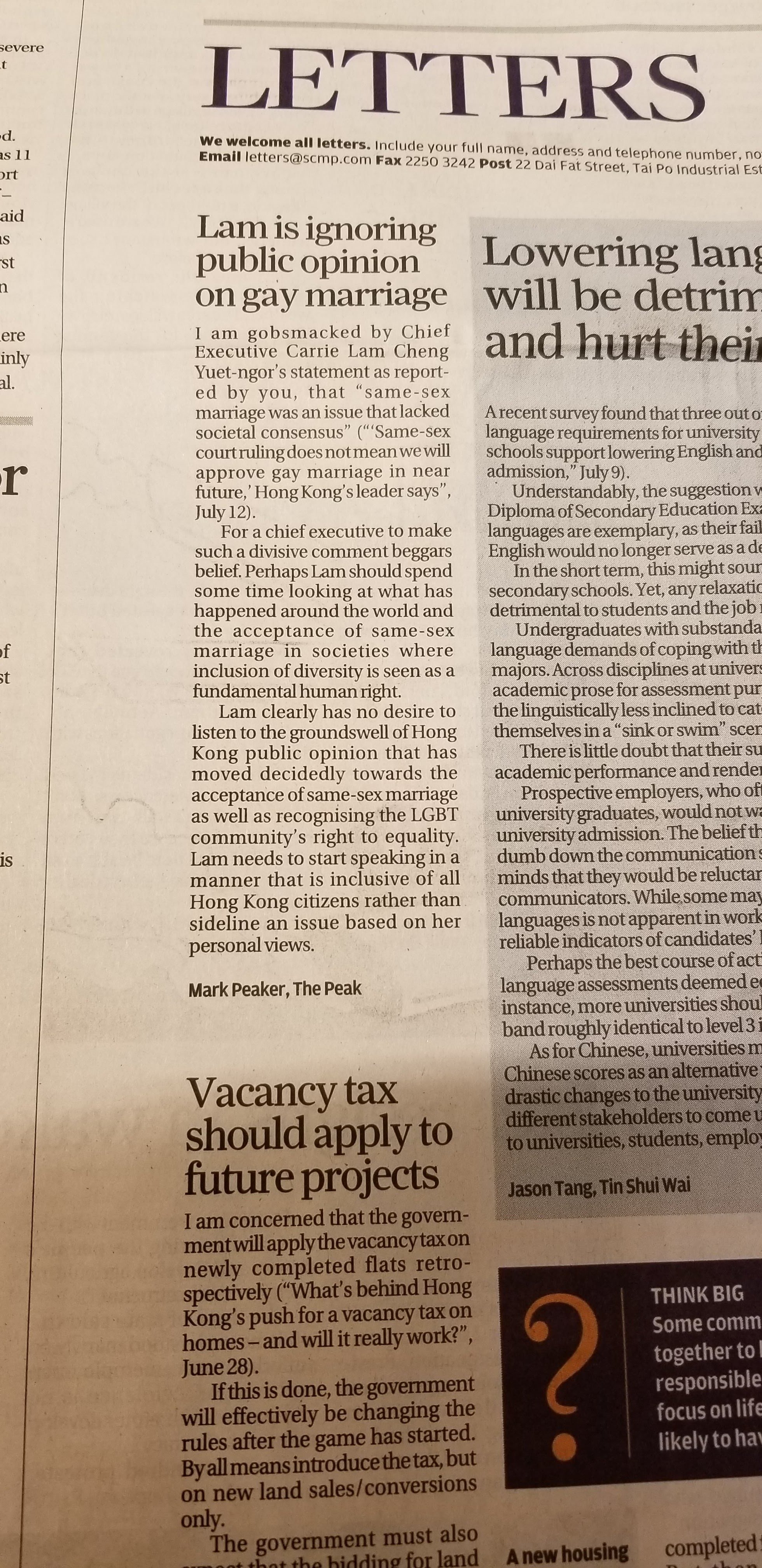 Prolific South China Morning Post letter writer Mark Peaker on his new ...