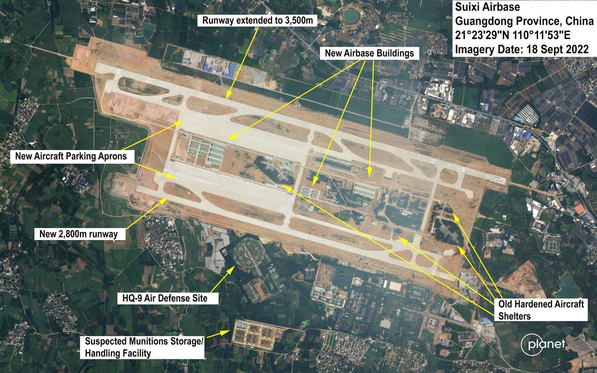 China is expanding an airbase close to key naval base, satellite images ...