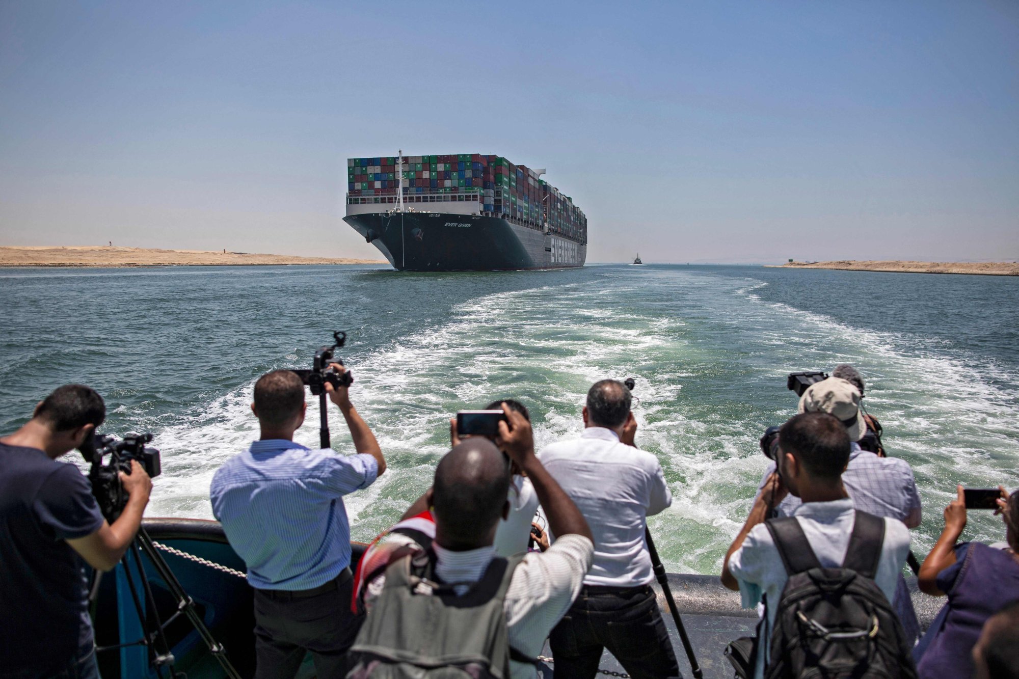 China-bound cargo vessel refloated in Suez Canal after running aground ...