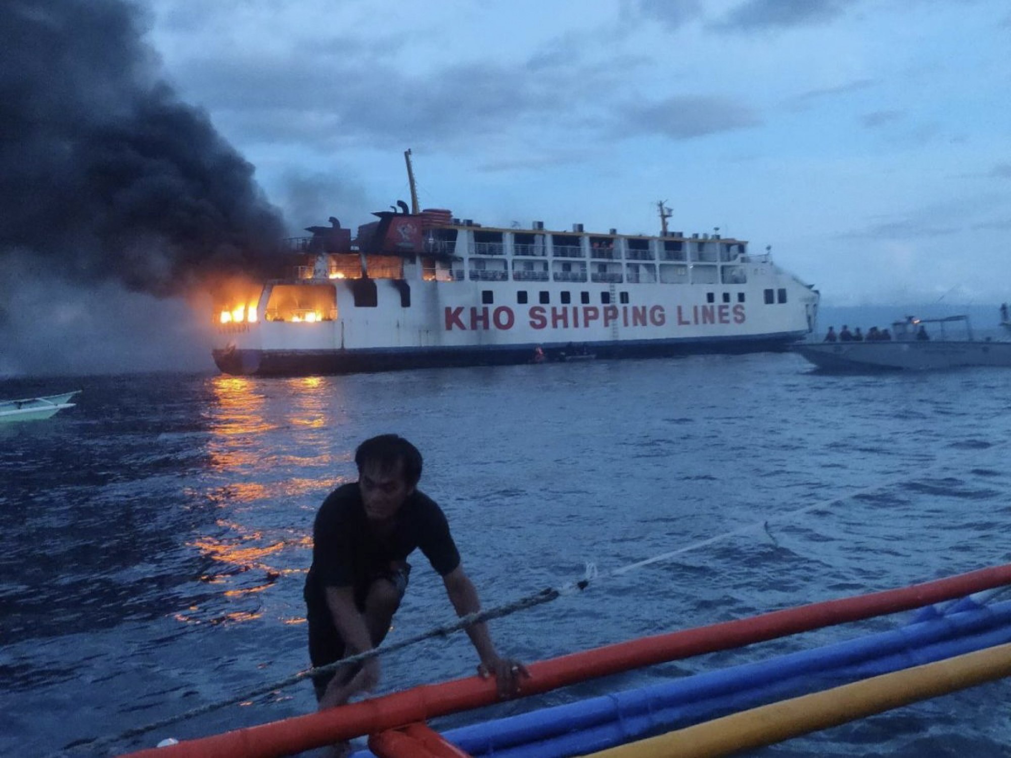 Massive fire on Philippine ferry at sea, all 120 people aboard rescued ...