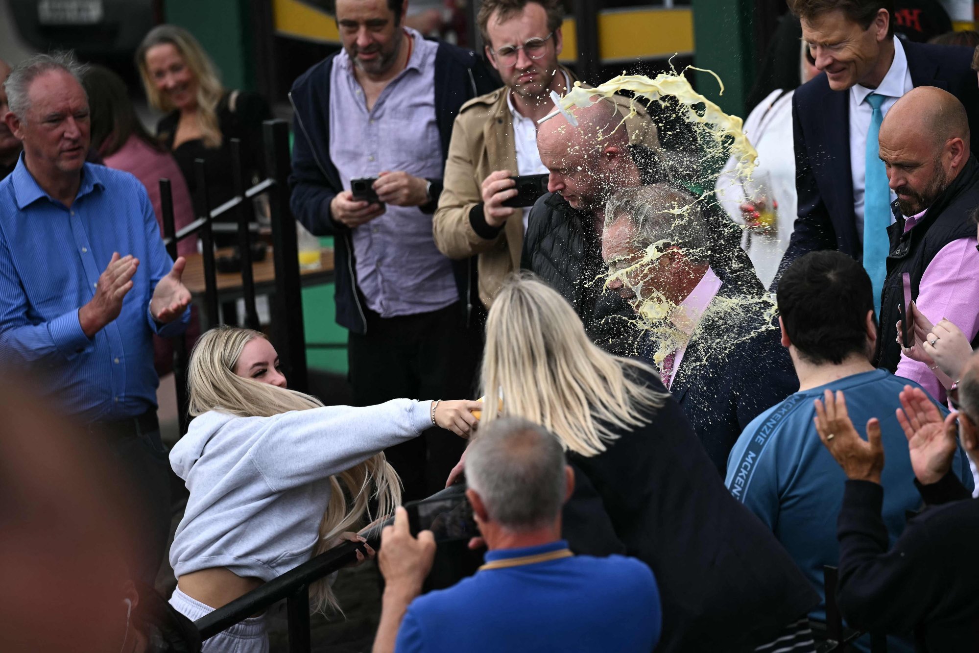 UK election 2024: Nigel Farage hit by milkshake as he launches his ...