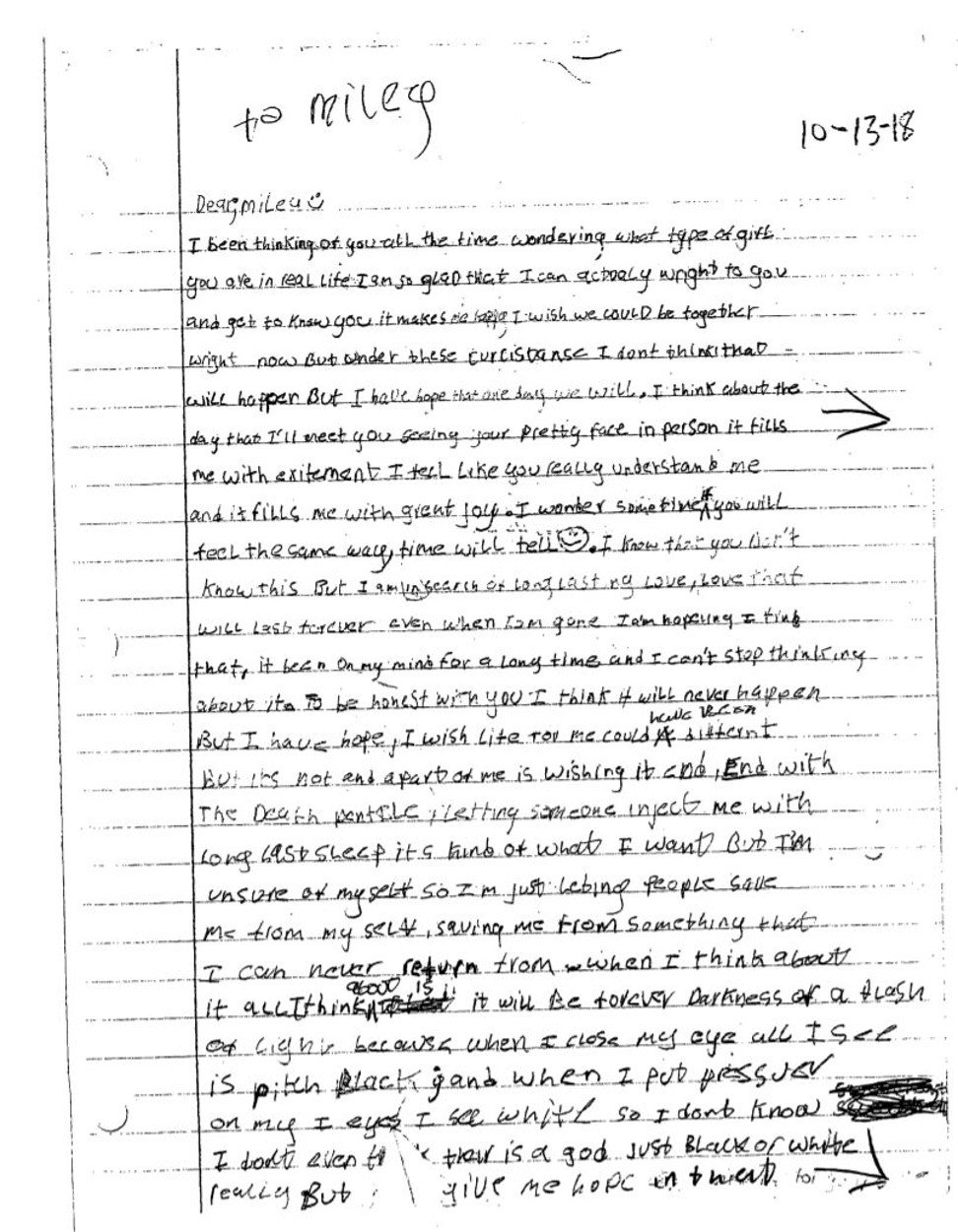 Parkland school shooter Nikolas Cruz writes disturbing love letters ...