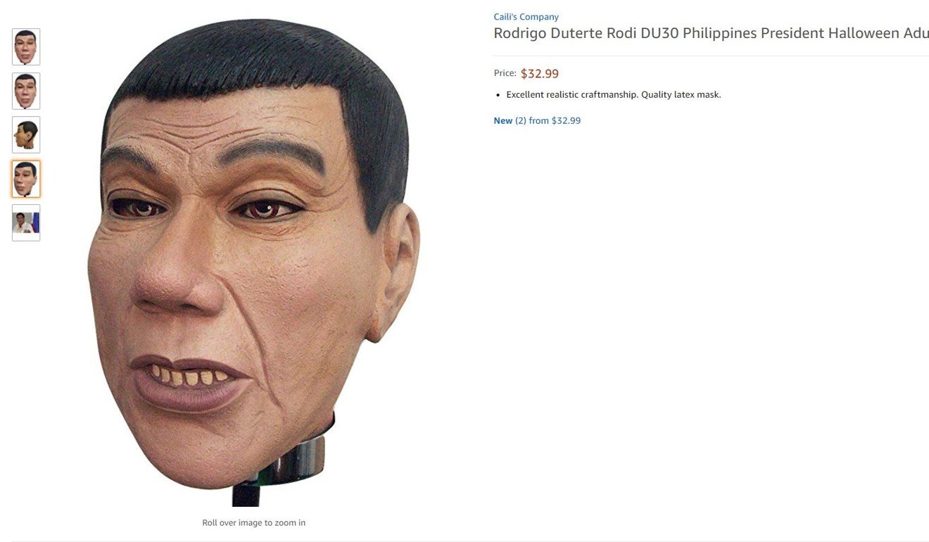 Rodrigo Duterte Halloween mask being sold on Amazon ‘amusing’, says ...