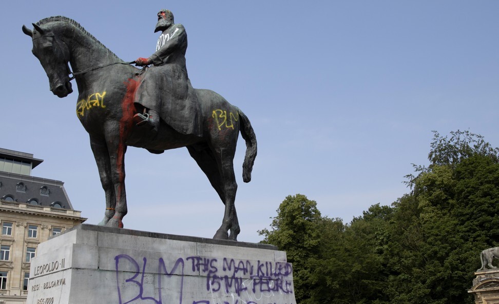 Statues of colonial figures, including Winston Churchill and ...