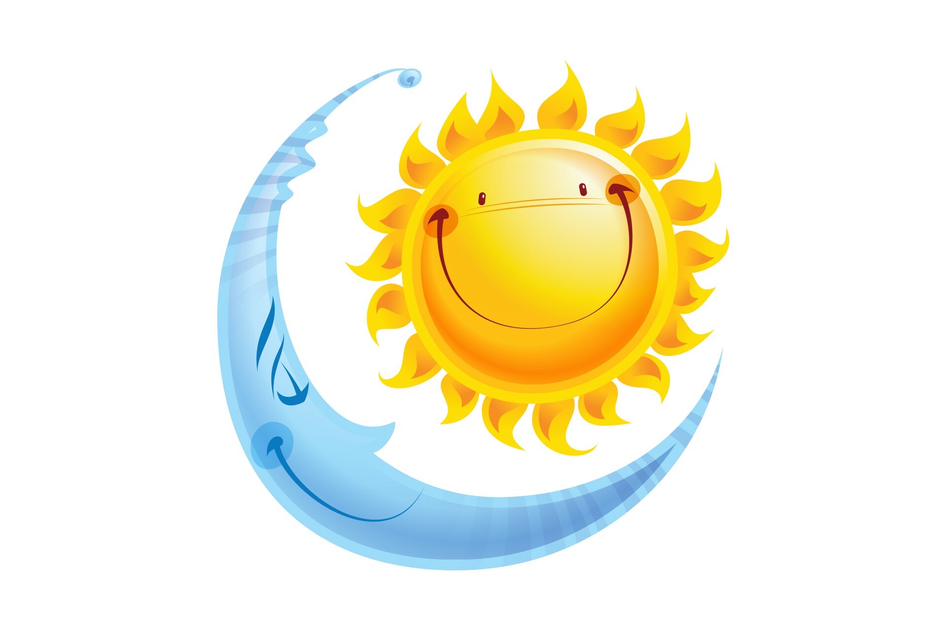 Animated Moon And Sun