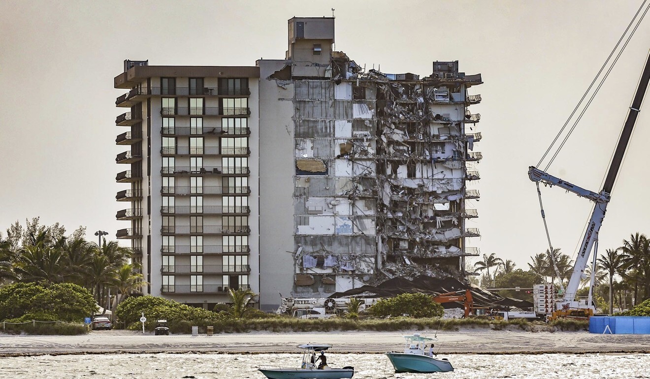 Rest of collapsed Florida building demolished with explosives ahead of ...