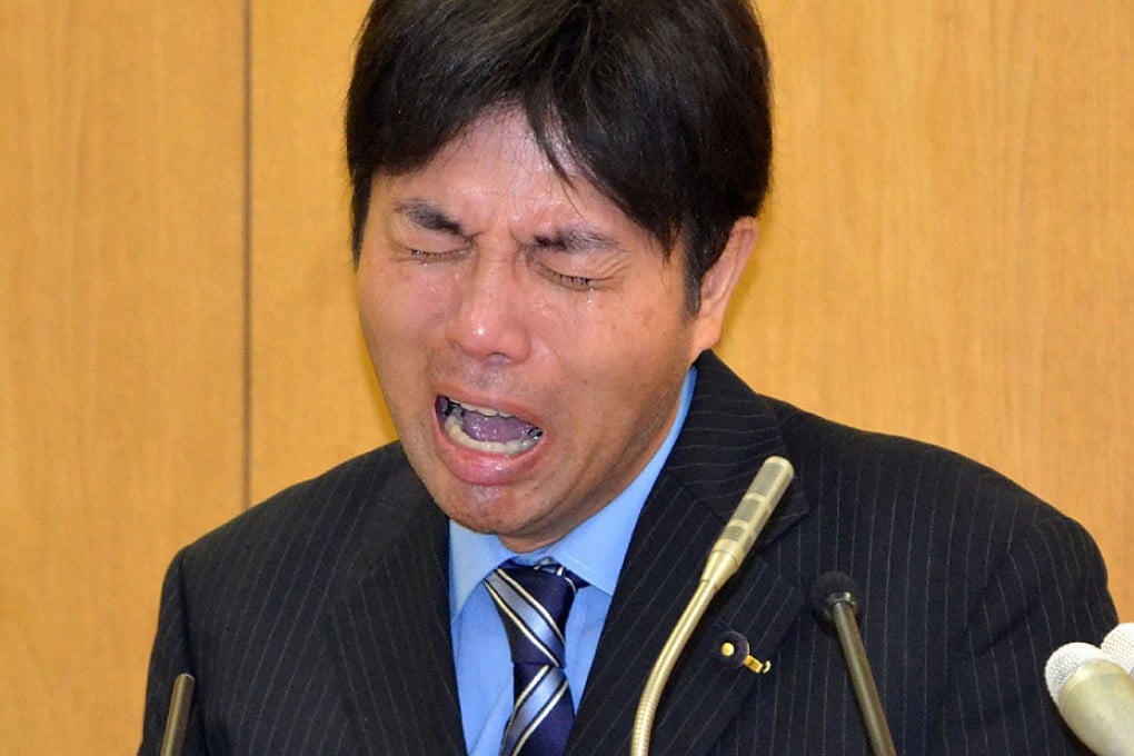 man crying hysterically