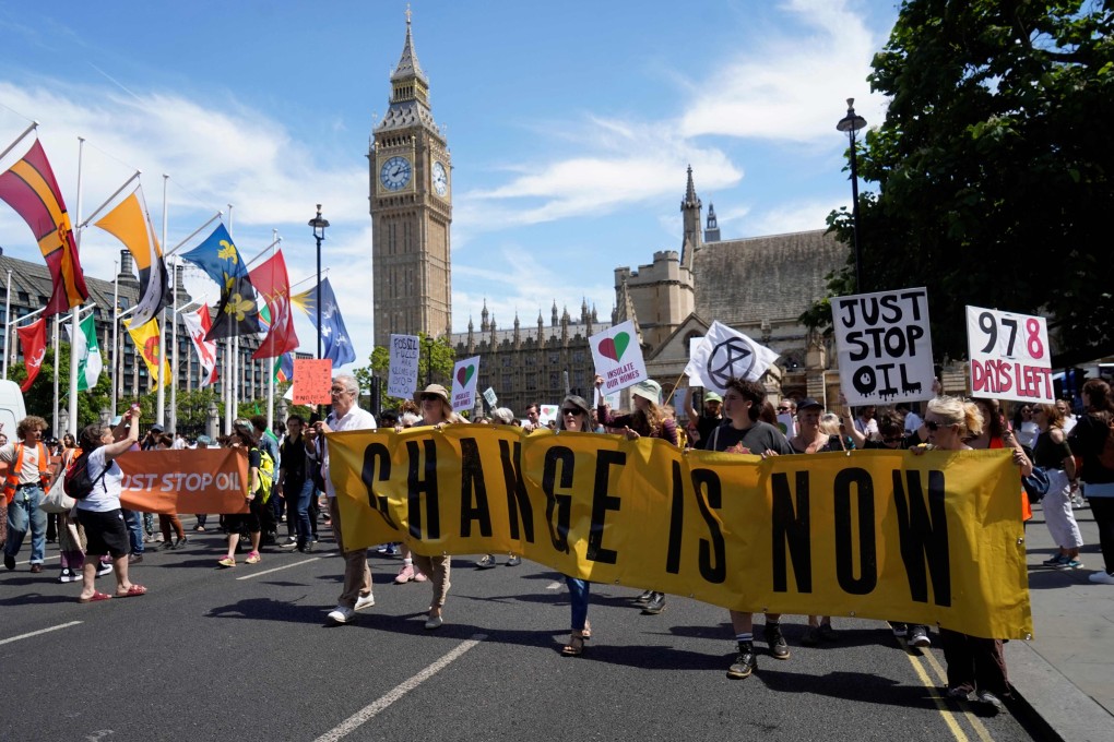 Protesters take to the streets in Britain to decry climate change after ...