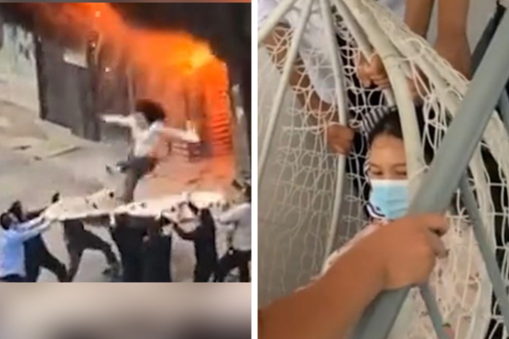 Love and courage in China: dramatic escape from burning flat, woman ...