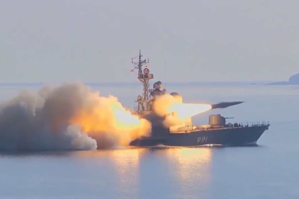 Russia fires Soviet-era cruise missiles at mock enemy warship in Sea of ...