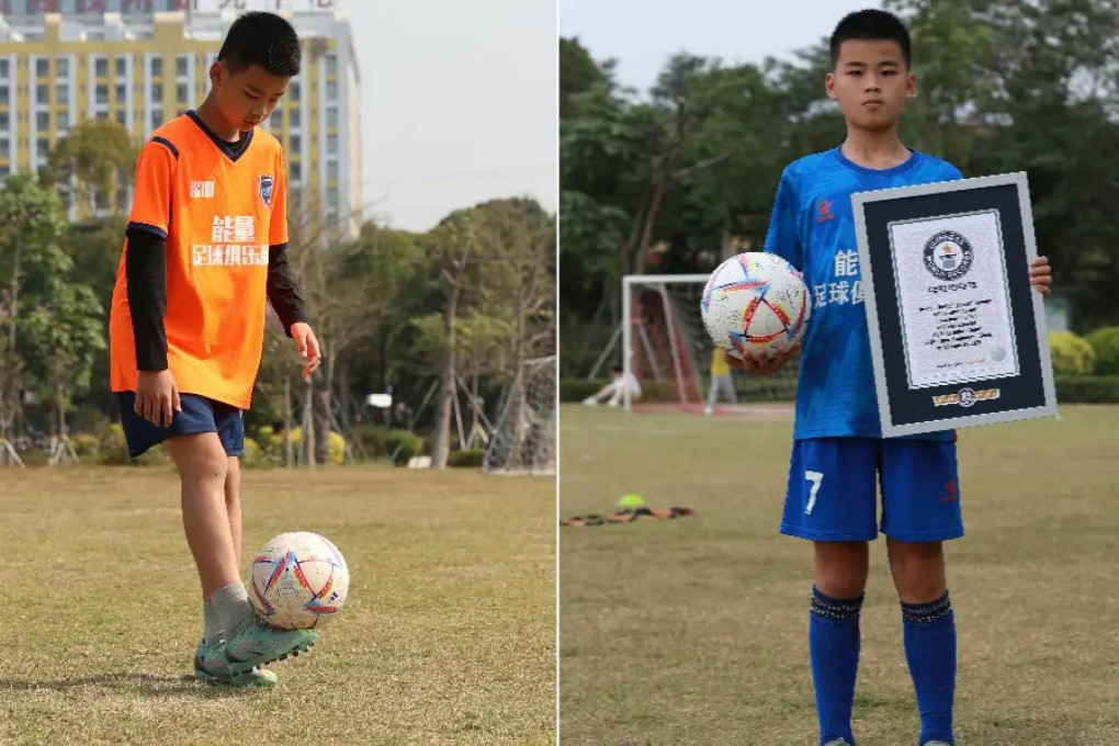 Chinese boy, 10, sets Guinness World Record by juggling football more ...