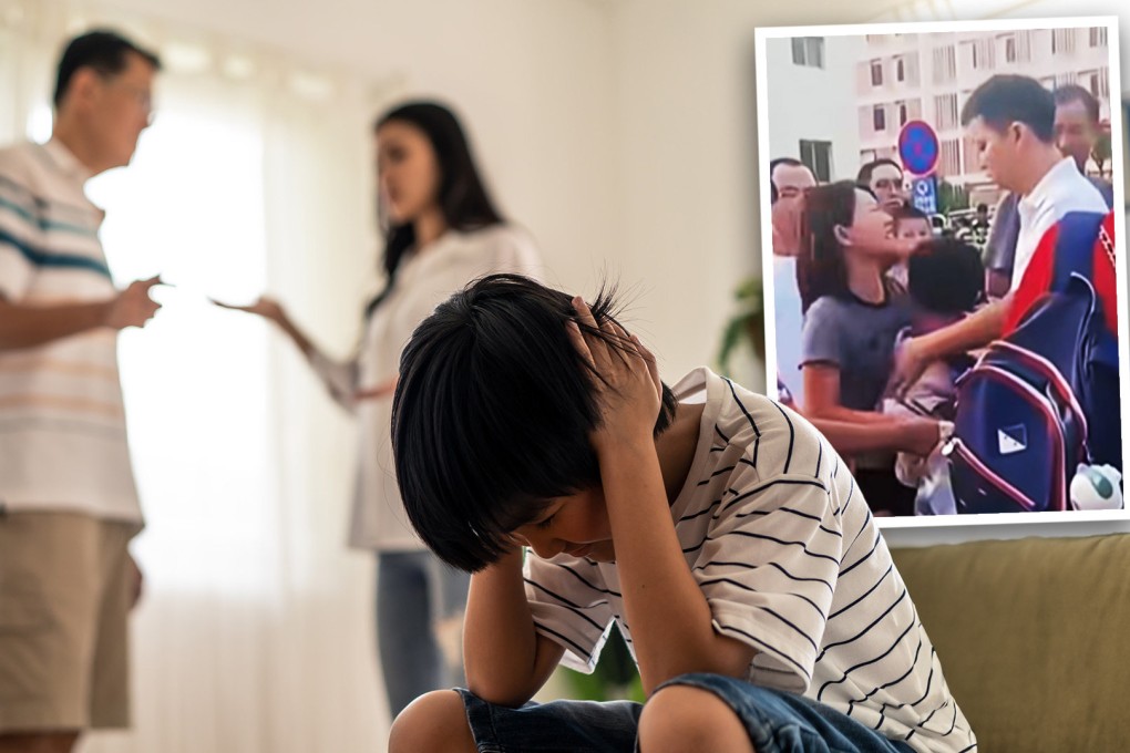 divorced couple fighting