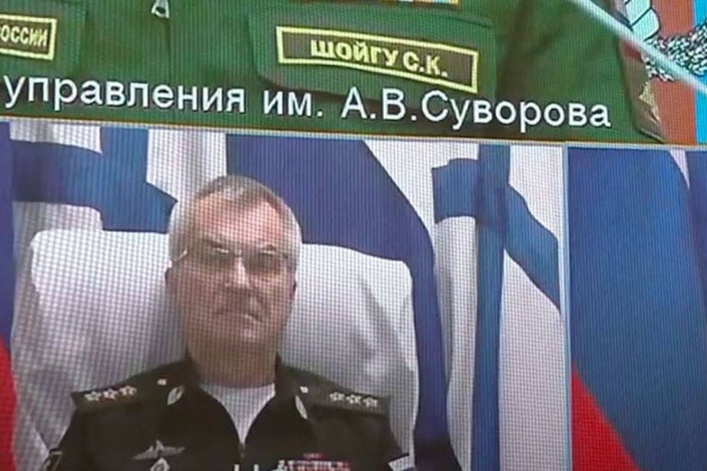 Russian Admiral Viktor Sokolov shown on video call after Ukraine said ...