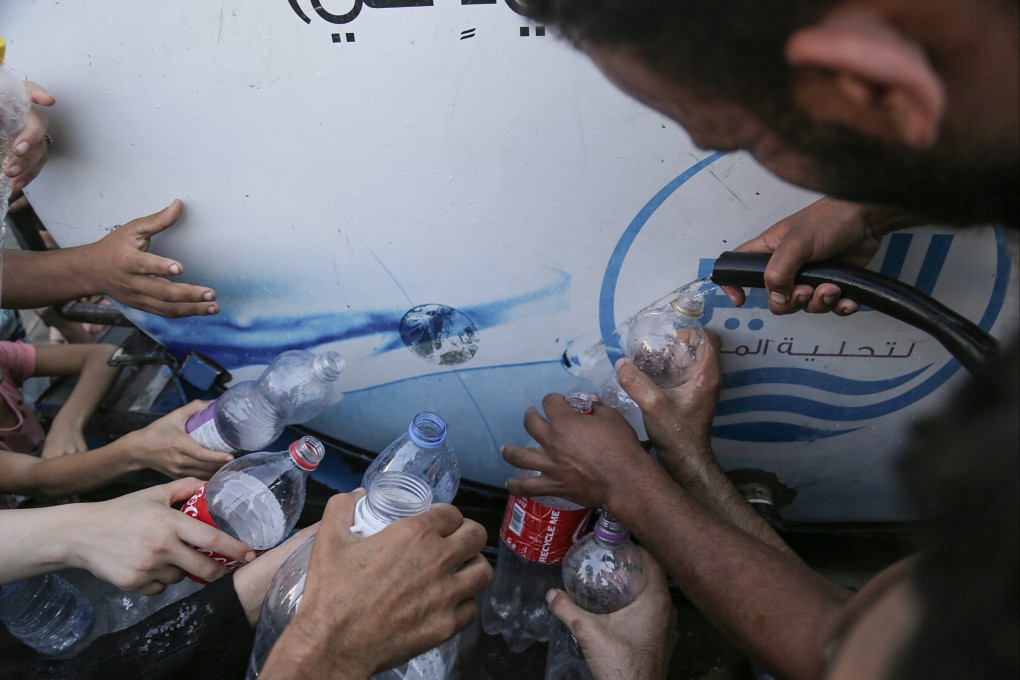 Lack of water worsens misery in besieged Gaza as Israeli air strikes ...