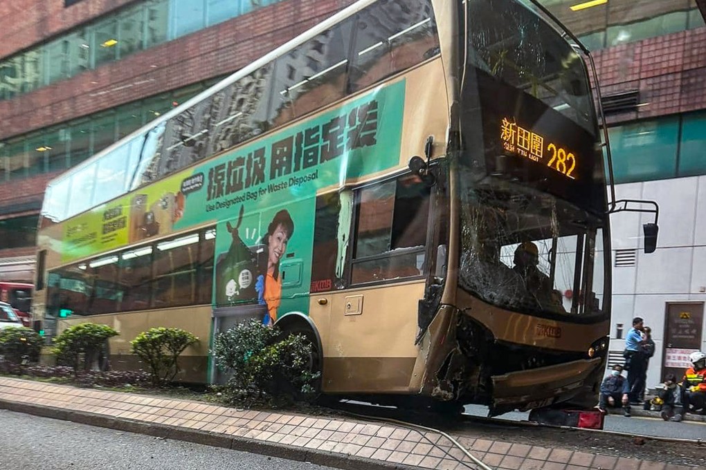 10 people hurt as Hong Kong double-decker bus crashes into kerb in Sha ...