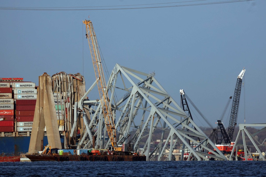 Huge crane ready to clear Baltimore bridge debris | South China Morning ...
