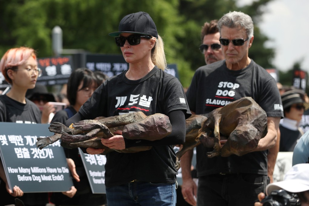 US actress Kim Basinger leads protests on ‘dog meat day’ in South Korea ...