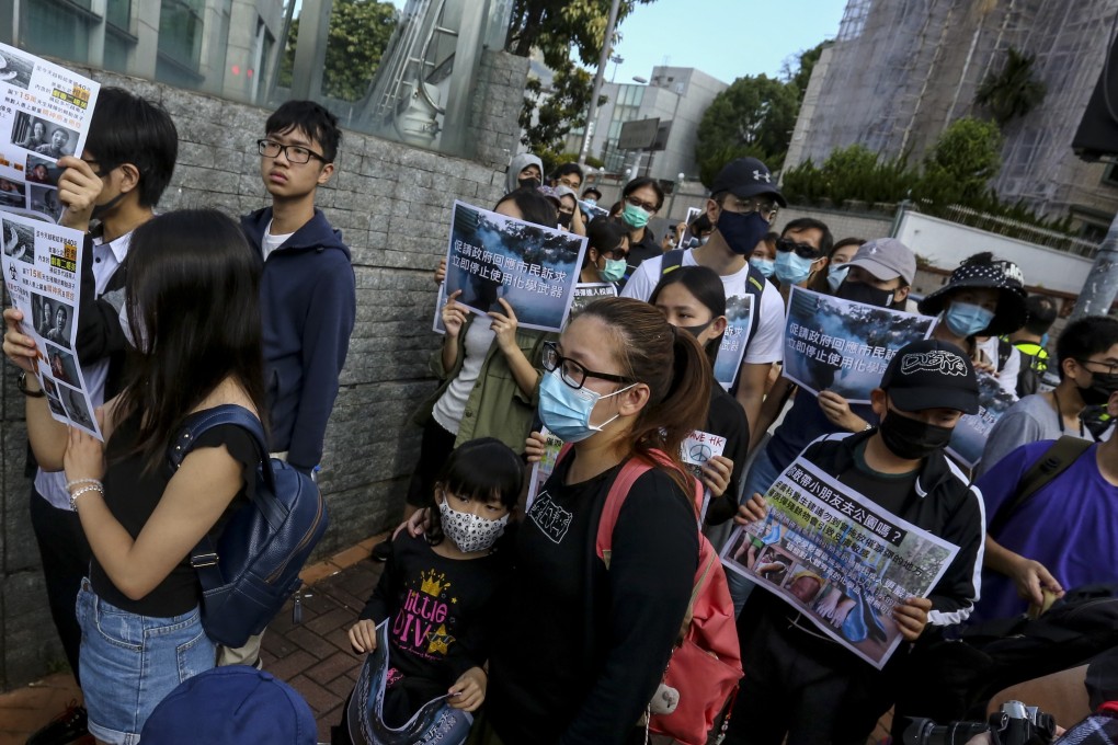 Parents and children in march against health hazards of tear gas used ...