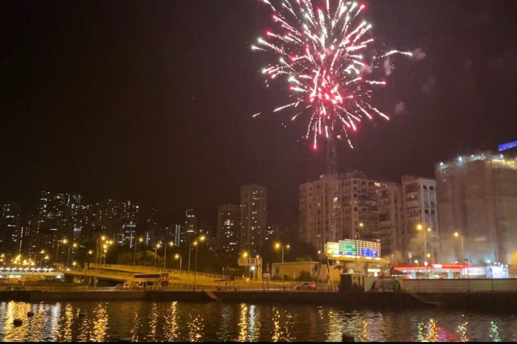 Fireworks in Hong Kong as illegal pyrotechnic display flares ...