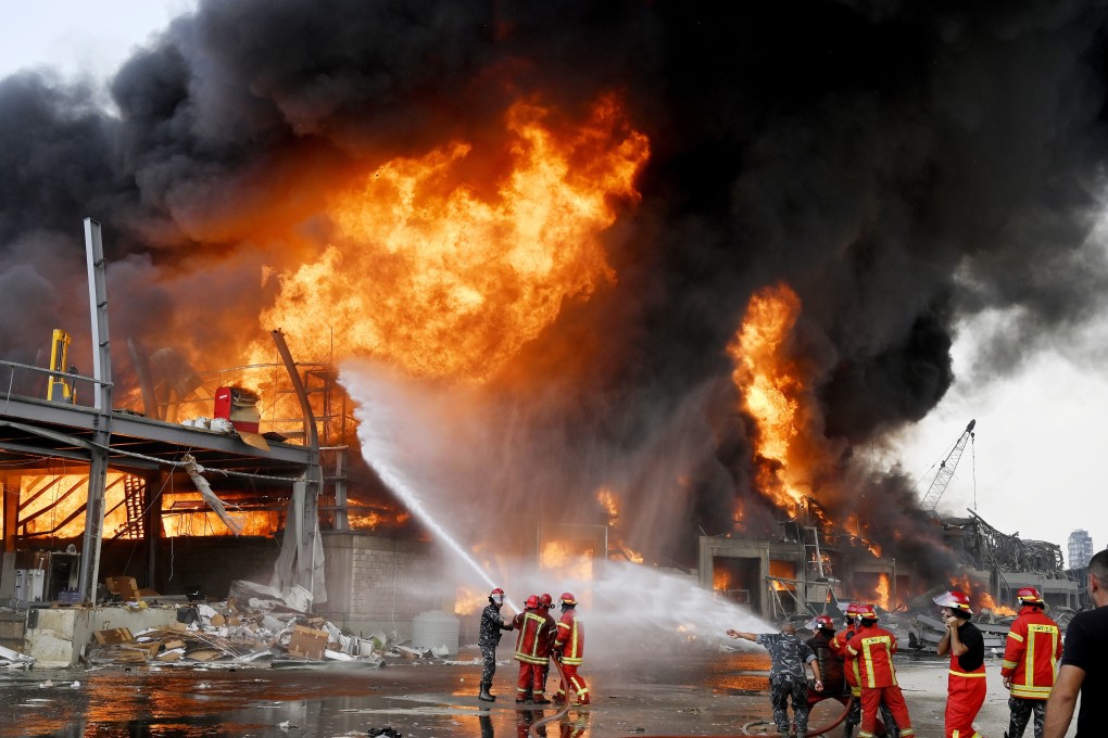 Huge fire at Beirut port one month after massive explosion that ...