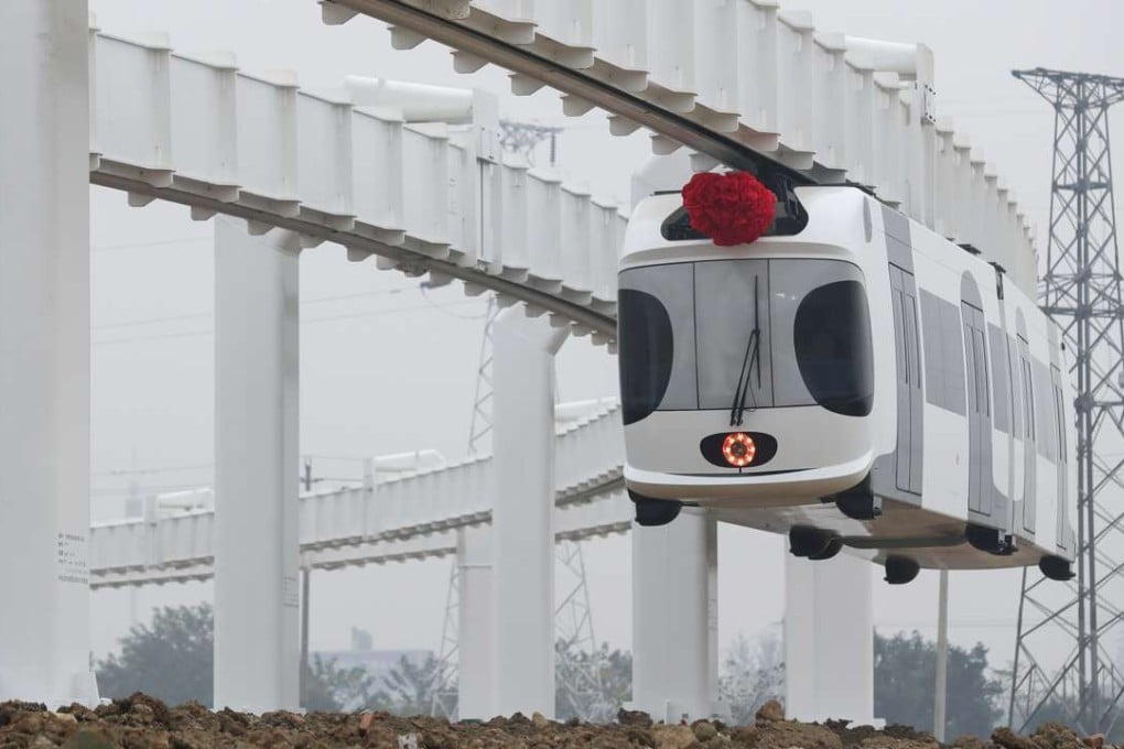China’s first ‘sky train’ suspension railway on track after tests ...