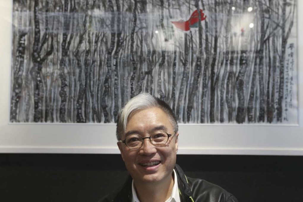 Hong Kong media personality Benny Li exhibits his paintings for the ...