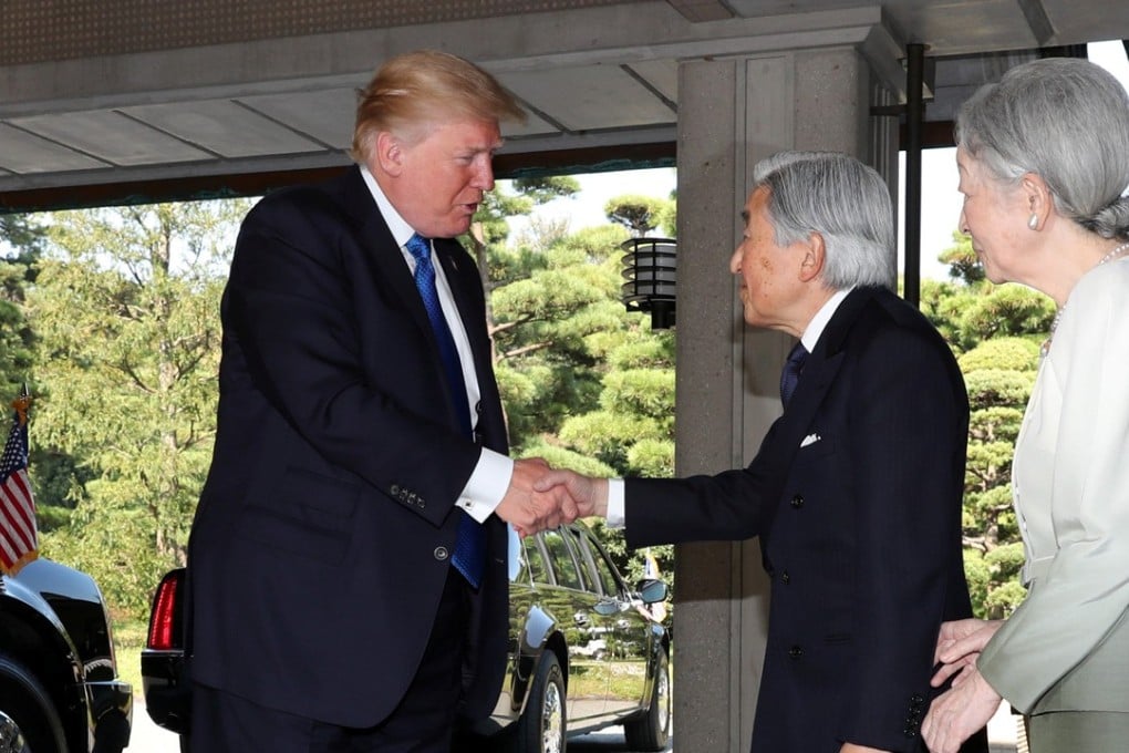 Donald Trump greets Japan’s emperor with a nod and a handshake – but no ...