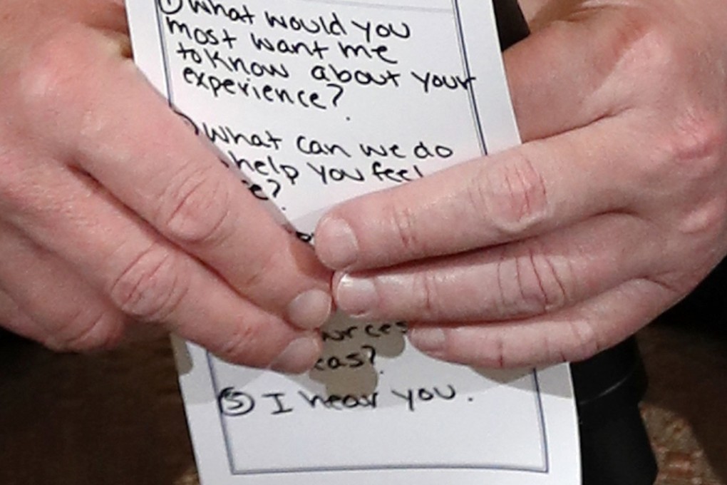 ‘I hear you’: Donald Trump’s note to self at emotional student ...