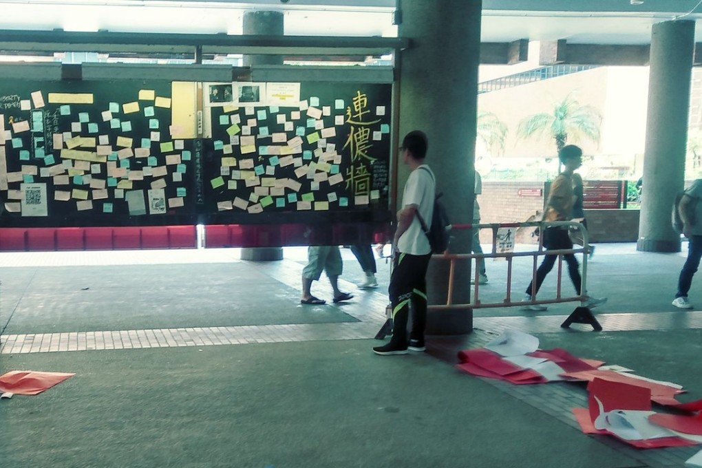 PolyU ‘democracy wall’ row escalates as ‘student tears down’ paper ...