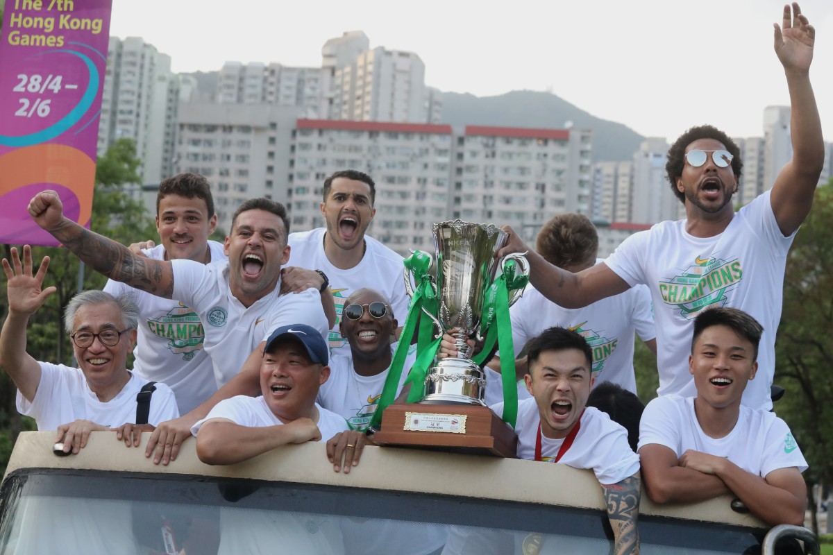 Hong Kong Premier League champions Tai Po celebrate trophy with open ...