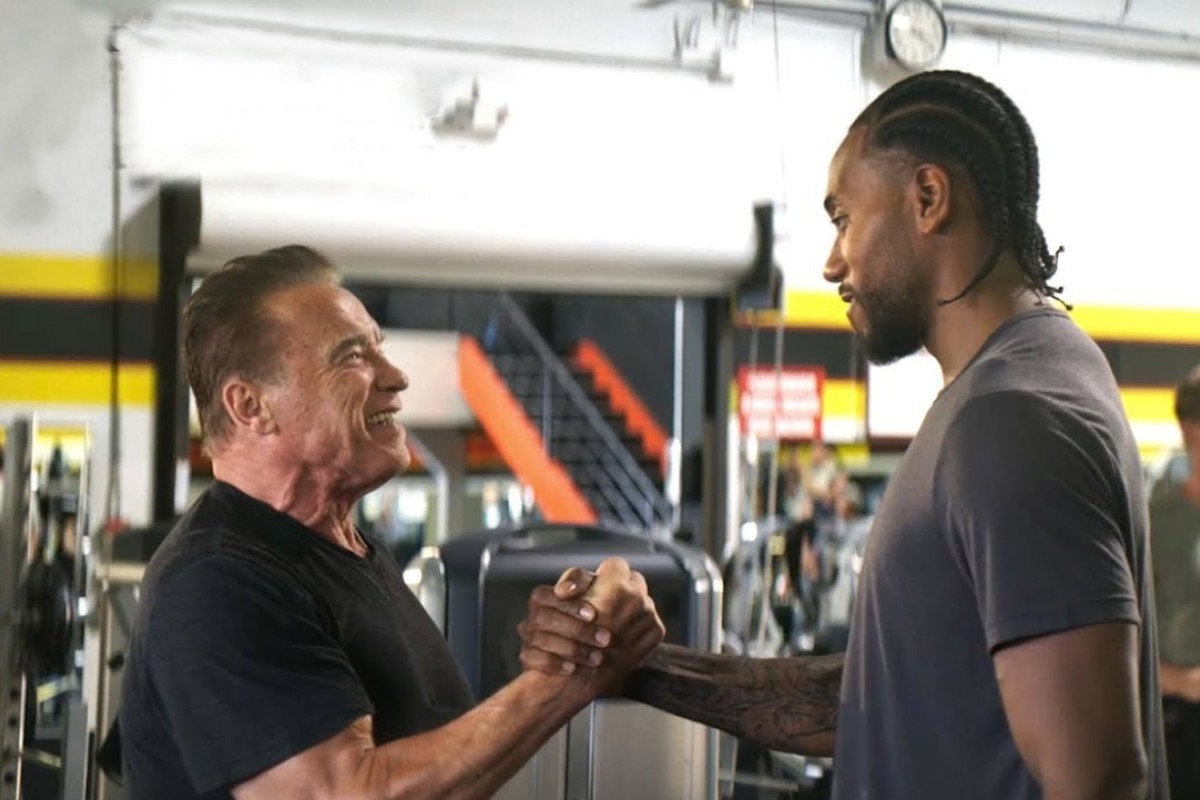 Kawhi Leonard teams up with Arnold Schwarzenegger in skit for ...