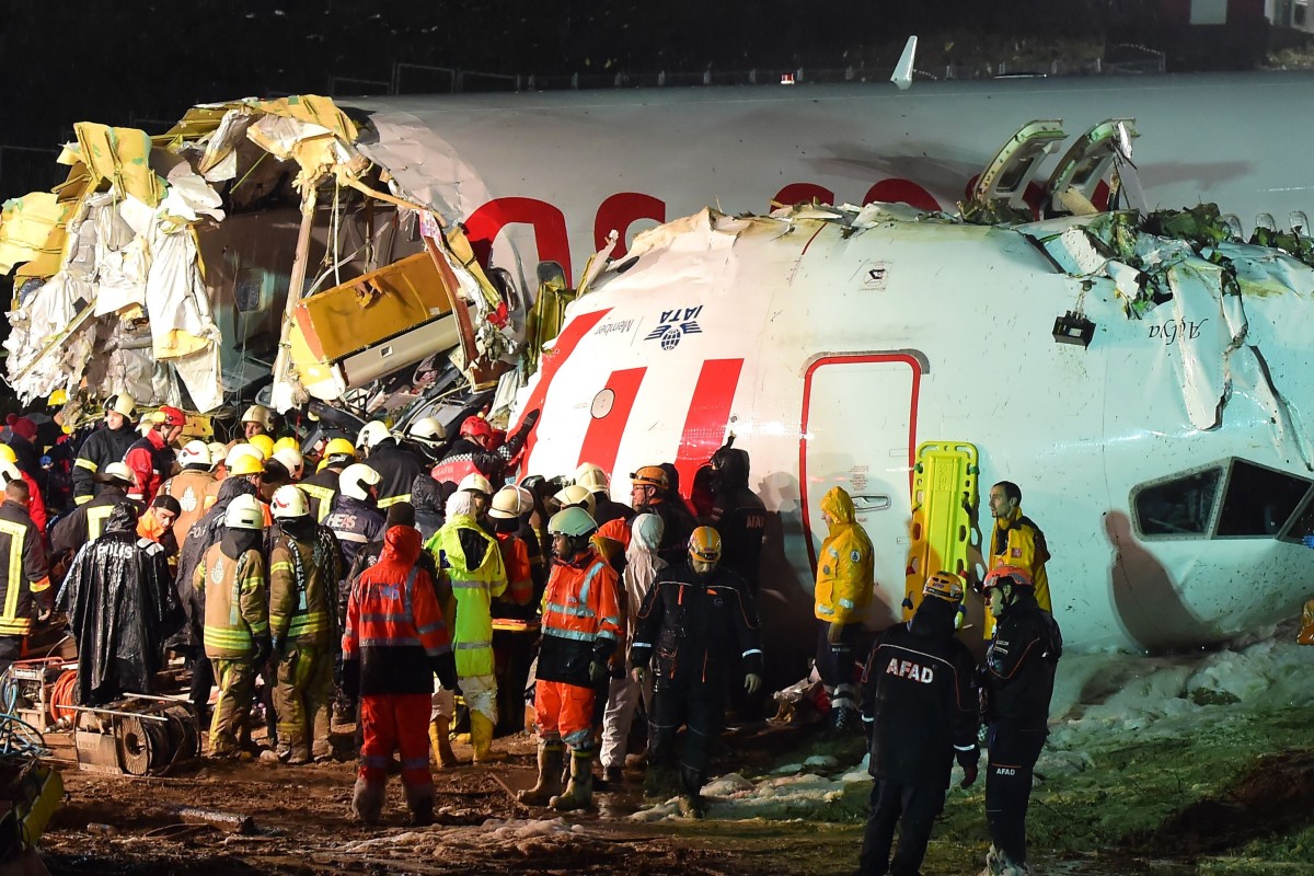 Three killed, 179 injured as plane splits open in rough landing at ...