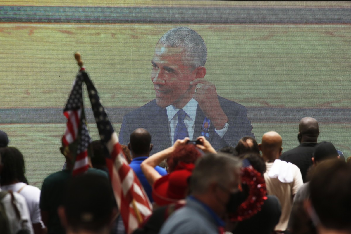 Barack Obama takes aim at Donald Trump in fiery eulogy for civil rights ...