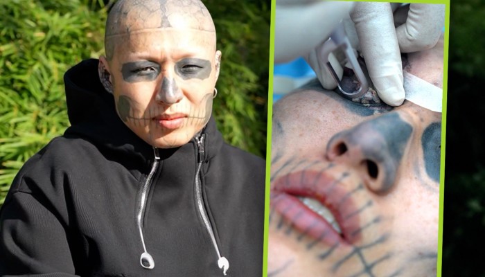 reckless face tattoo