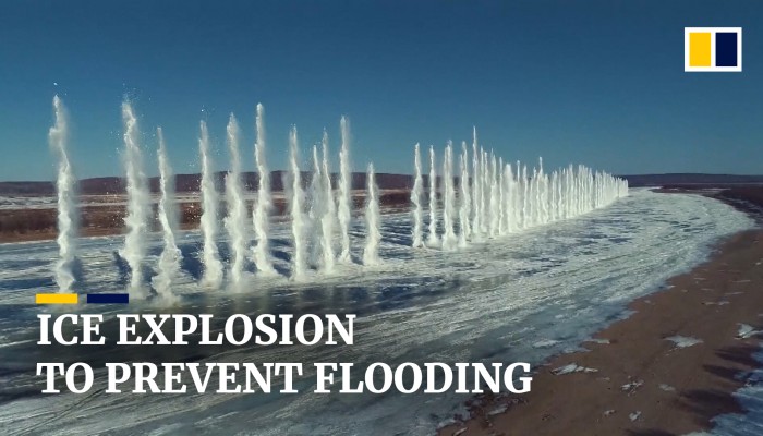 Dramatic ice explosion aims to prevent spring floods in northeast China ...