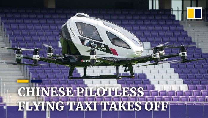 Flying taxi developed by Chinese and Austrian companies takes off in ...