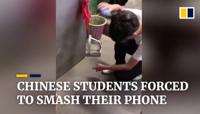 Chinese students forced to smash their phone in school | South China ...