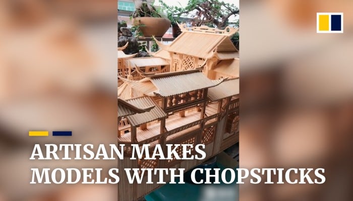 Artisan uses 5,200 chopsticks to recreate traditional Chinese house ...