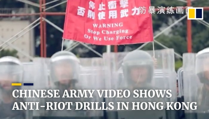 Chinese army’s Hong Kong garrison releases video showing anti-riot ...