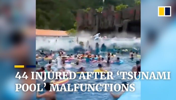 44 people injured by huge wave at Chinese ‘tsunami pool’ | South China ...