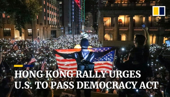 Hong Kong rally urges US Congress to pass Hong Kong Human Rights and ...