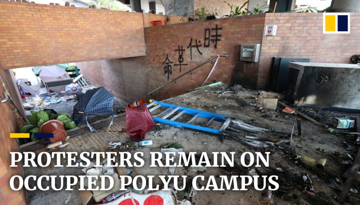Protesters refuse to leave PolyU campus after almost two weeks | South ...