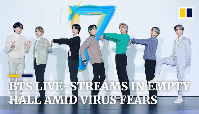 K-pop group BTS live-streams press conference in empty hall amid ...
