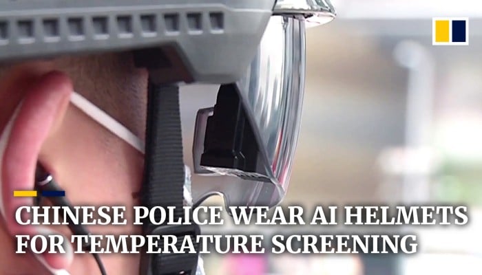 Coronavirus: Chinese police wear smart helmets to check body ...
