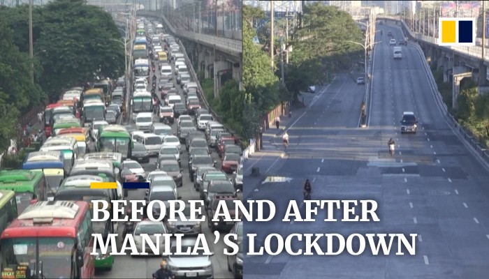 Normally crowded streets of Philippine capital Manila deserted amid ...