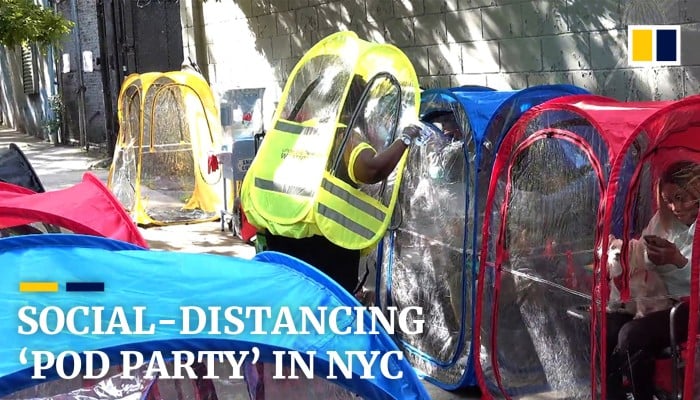Coronavirus: New Yorkers hold social-distancing ‘pod party’ during ...
