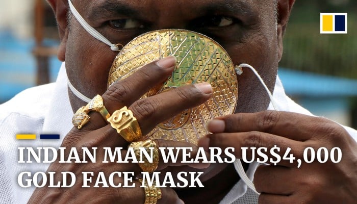 Indian man wears US$4,000 gold face mask to protect from coronavirus ...